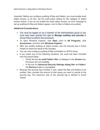 Managing security settings in windows server with group policy | PDF