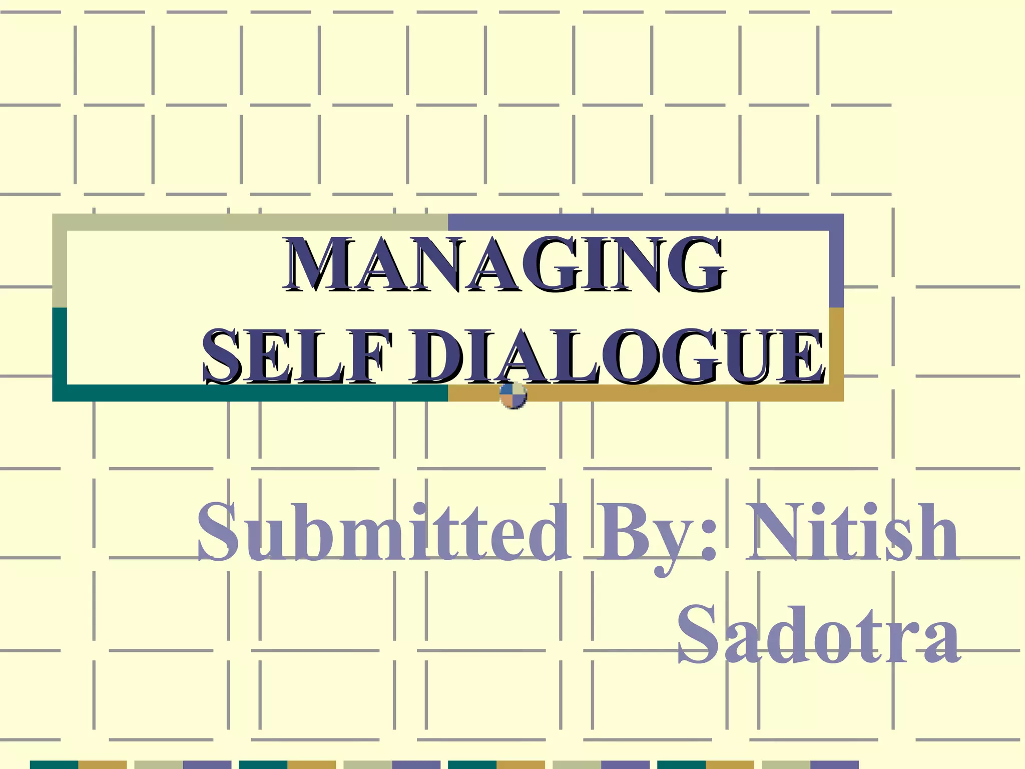 Managing self dialogue | PPT