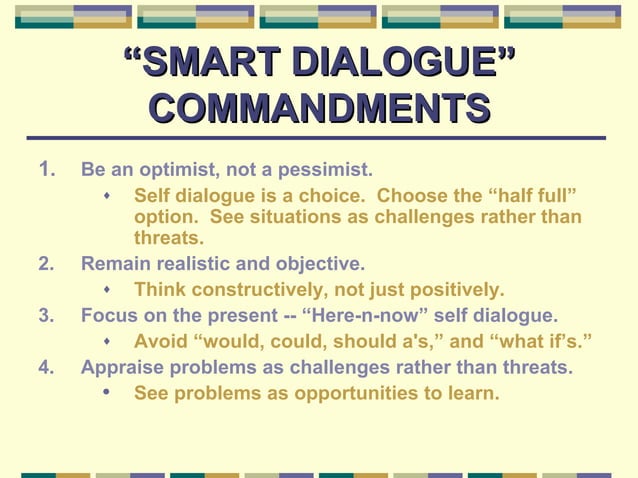 Managing self dialogue | PPT