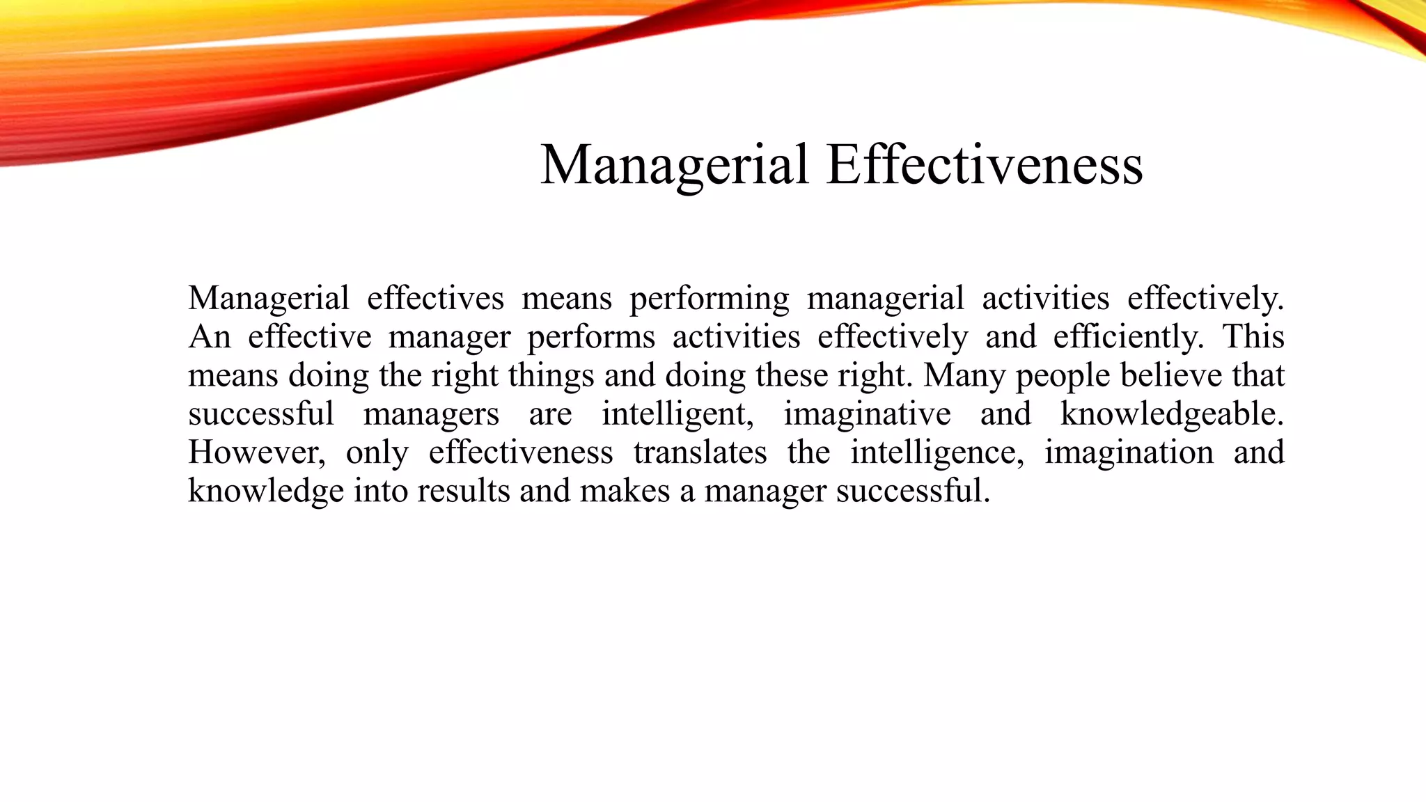 MANAGERIAL EFFECTIVENESS | PPTX