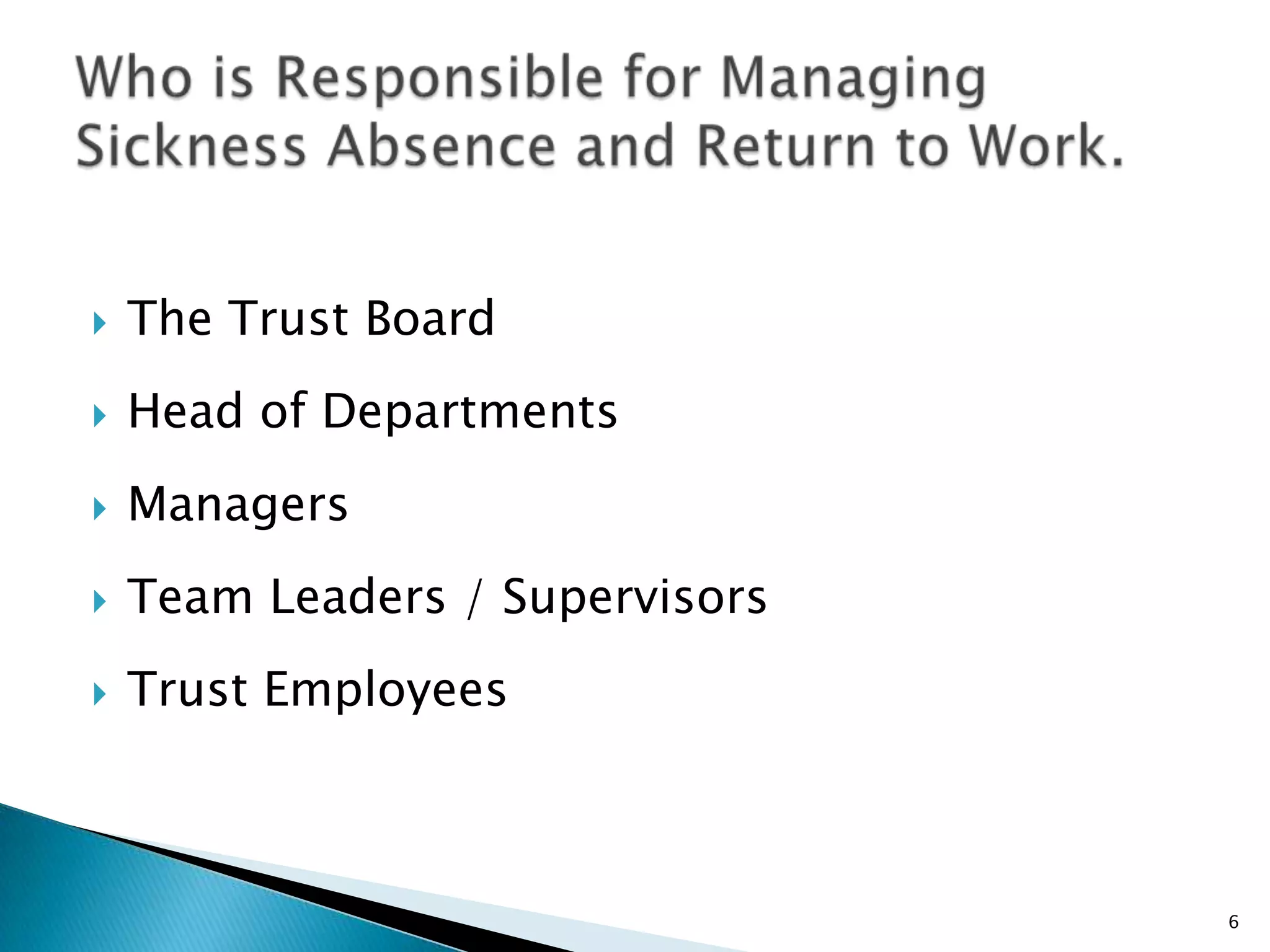 Managing sickness absence and returning to work | PPTX