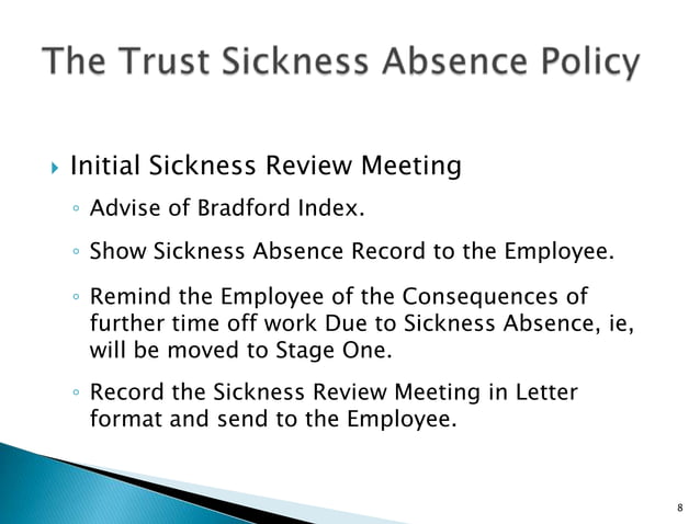 Managing sickness absence and returning to work | PPT