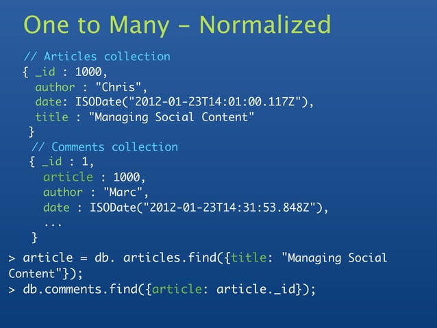 Managing Social Content with MongoDB | KEY | Databases | Computer Software and Applications