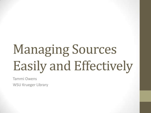 Managing sources | PPT