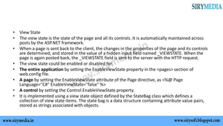 Managing state in asp.net