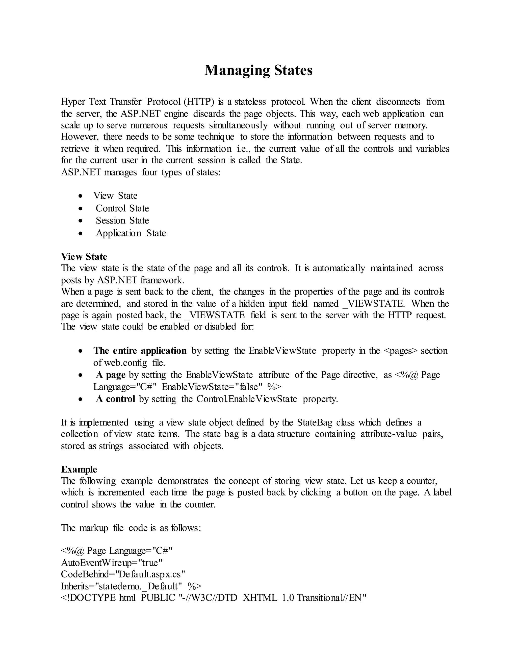 Managing states | PDF