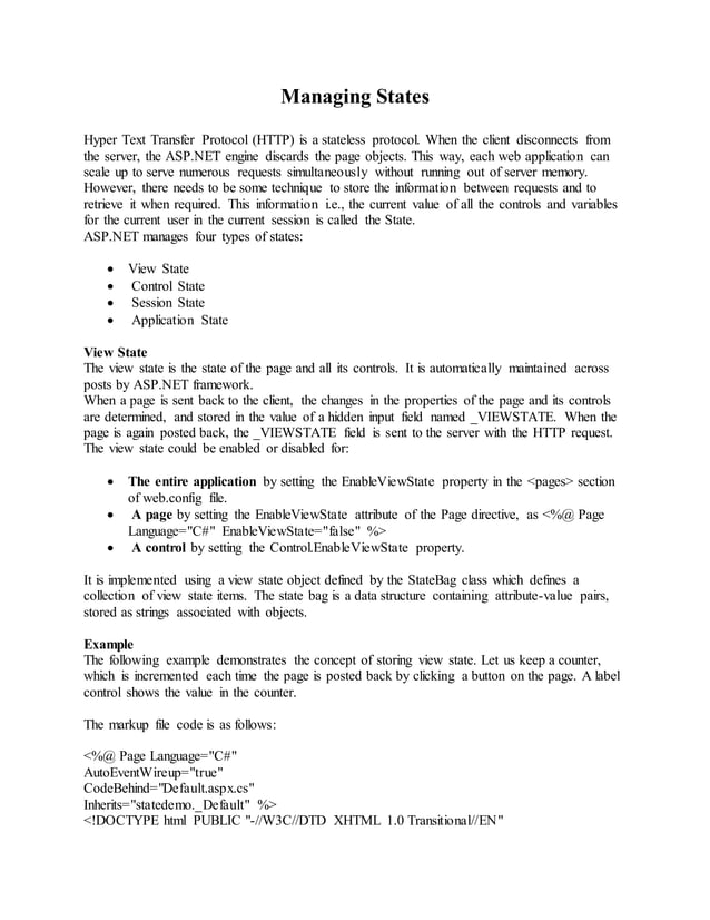 Managing states | PDF