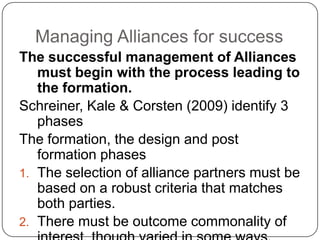 Managing strategic alliances and channel partners | PPTX