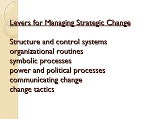 Managing strategic change | PPT
