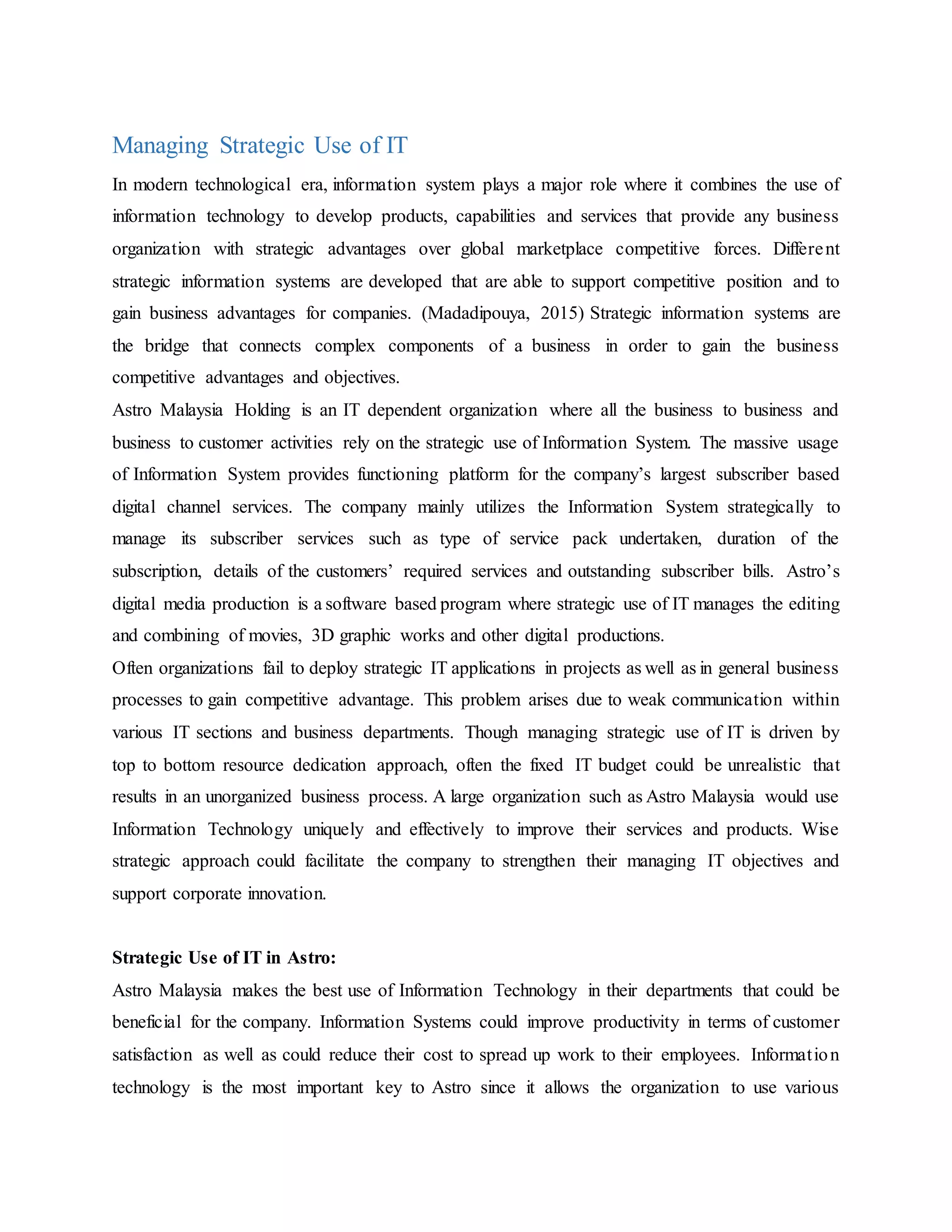 Managing strategic use of it | PDF