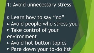 strategies in managing stress in your workplace | PPT