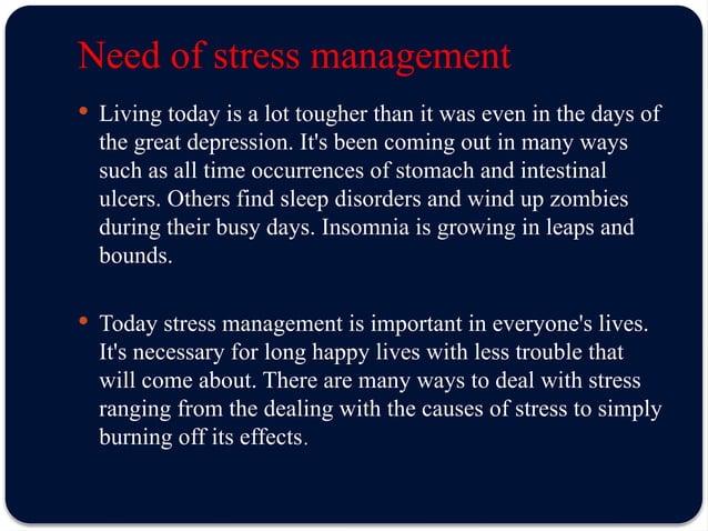 Managing Stress At Work & Having Self Control | PPTX