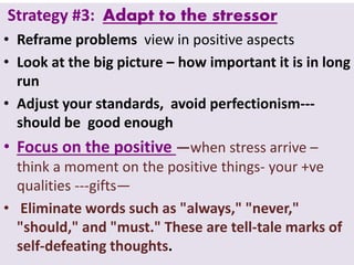 Managing Stress - How to reduce, prevent and Cope with stress ? | PPTX