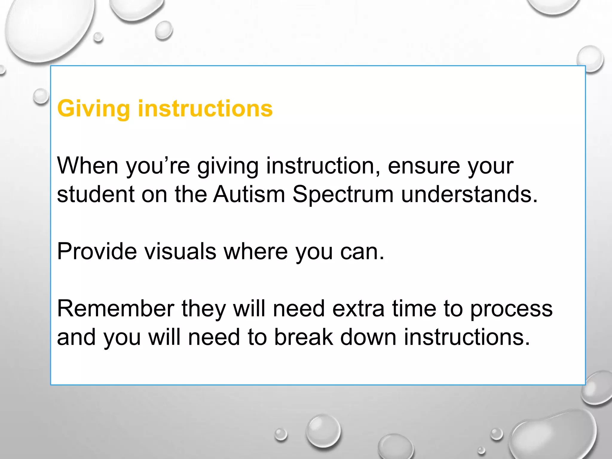 Managing Students with Autism - Strategies | PPTX