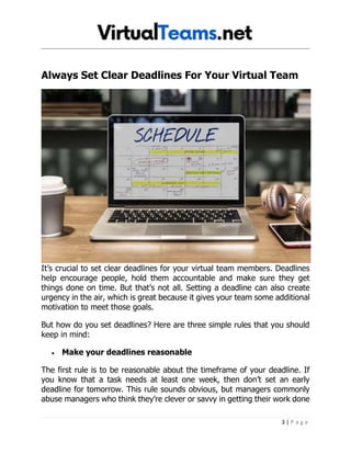 Managing Successful Virtual Teams - 6 Tactics For Success | PDF