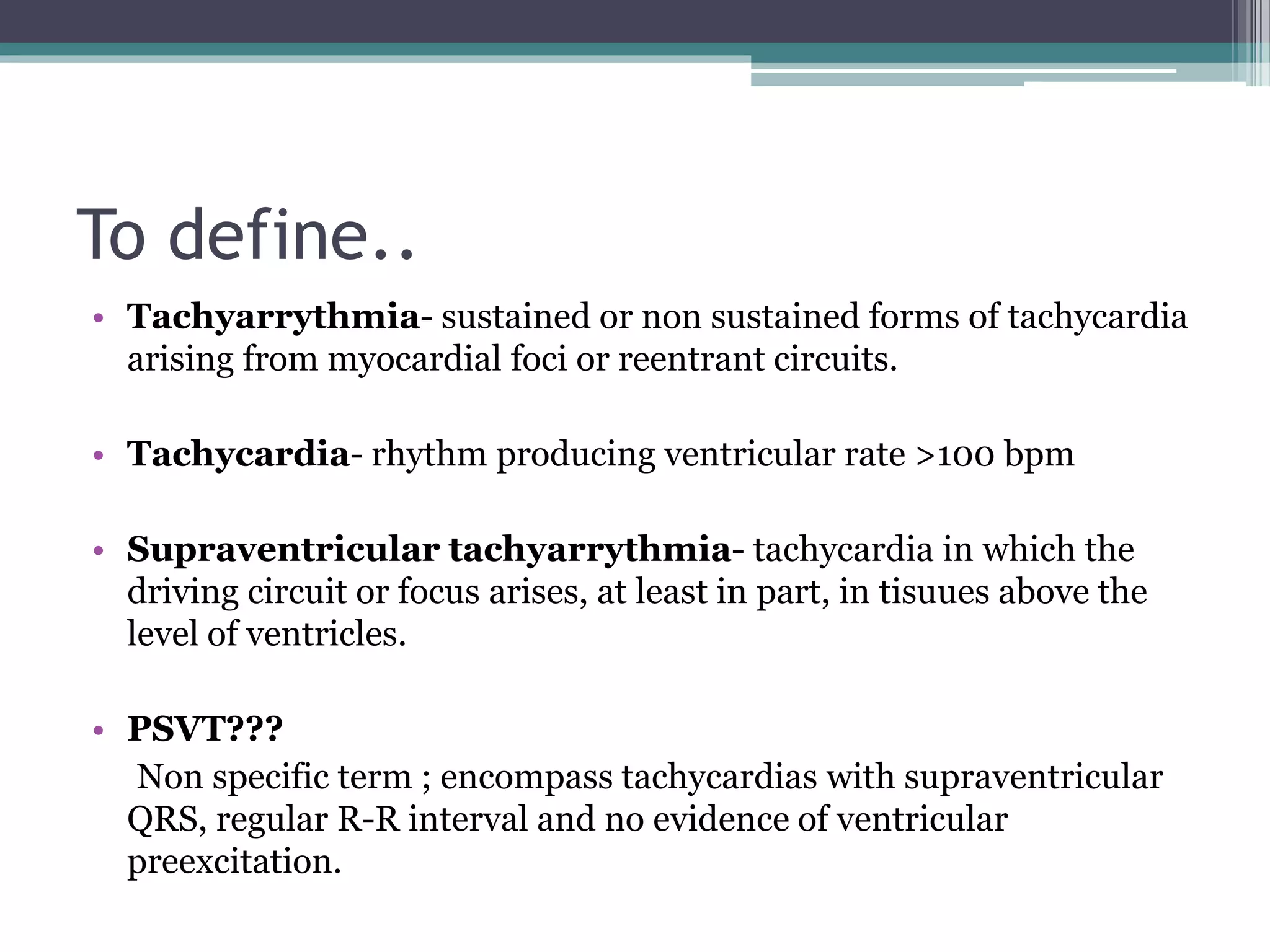 Managing supraventricular tachyarrythmias | PPTX