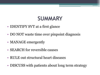 Managing supraventricular tachyarrythmias | PPT