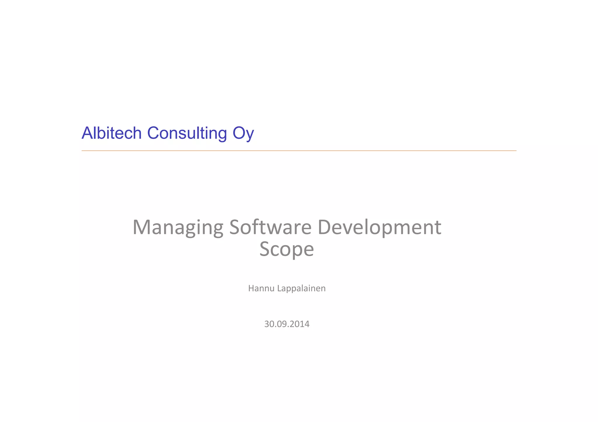 Managing Software Development Scope | PPT