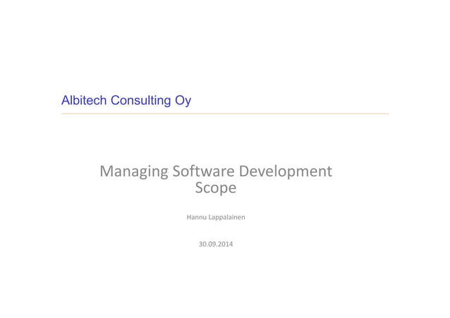 Managing Software Development Scope | PPT