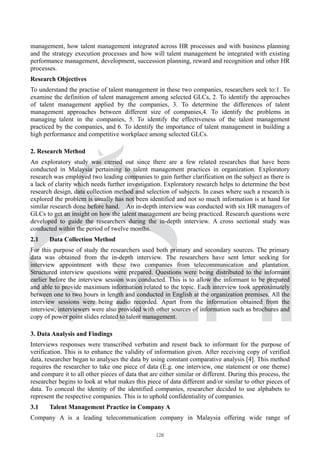 Managing talent in two leading companies in malaysia | PDF | Human ...