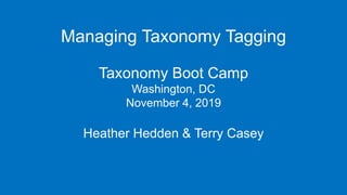 Managing Taxonomy Tagging | PDF