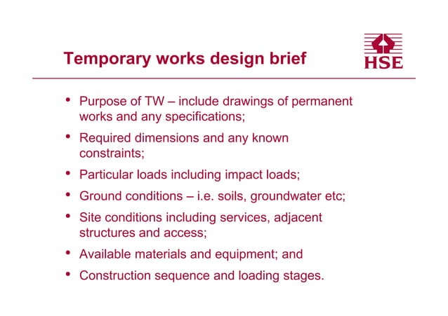 Managing Temporary Works - Andrea Robbins(HSE) | PDF