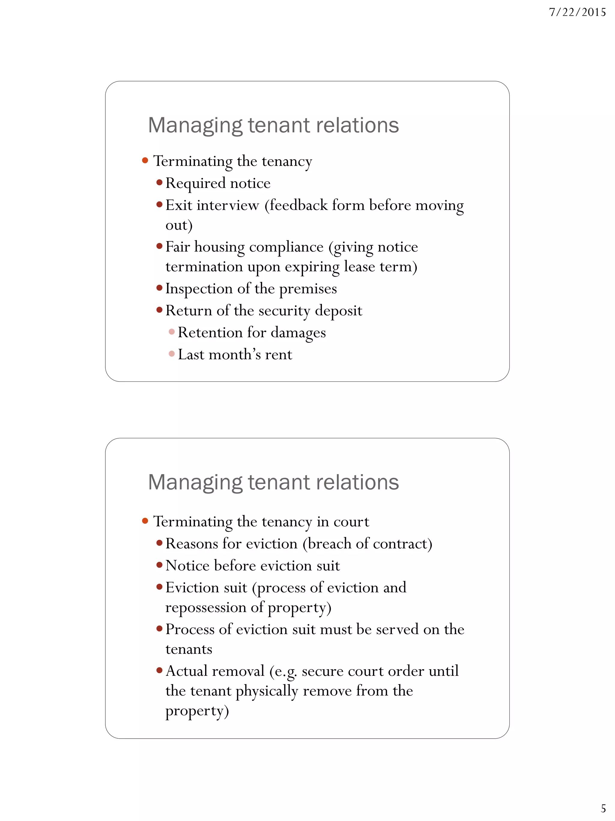 Managing tenant relationship | PDF