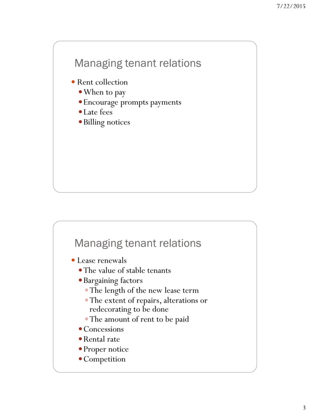 Managing tenant relationship | PDF | Real Estate Renting and Leasing ...