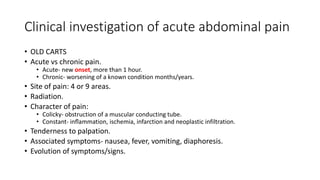 Managing the acute abdomen in the ER | PPTX