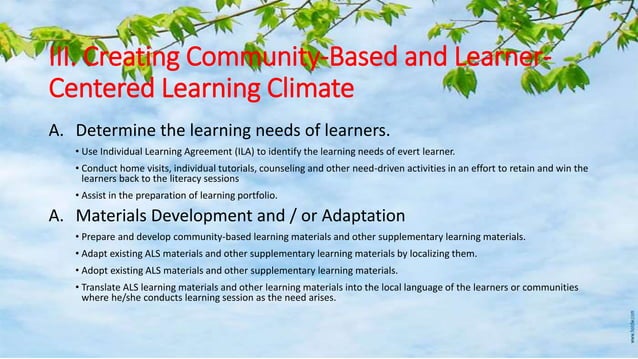 Managing the Community Learning Center (CLC) | PPTX