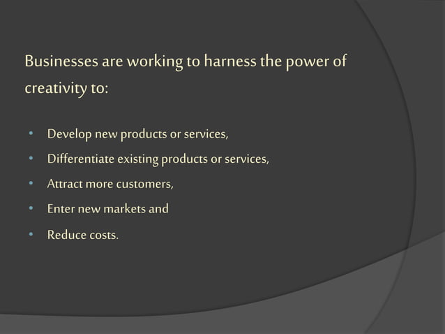 Managing the creative organization | PPT