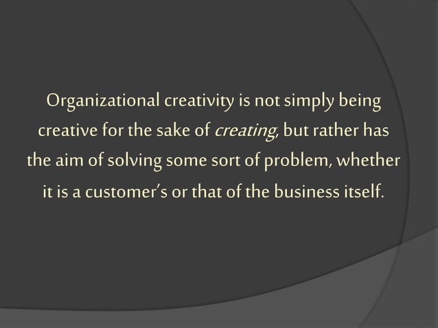 Managing the creative organization | PPT