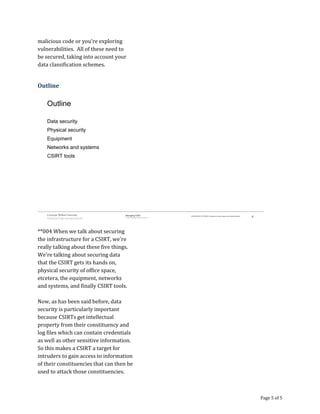 Managing the CSIRT Infrastructure Components | PDF