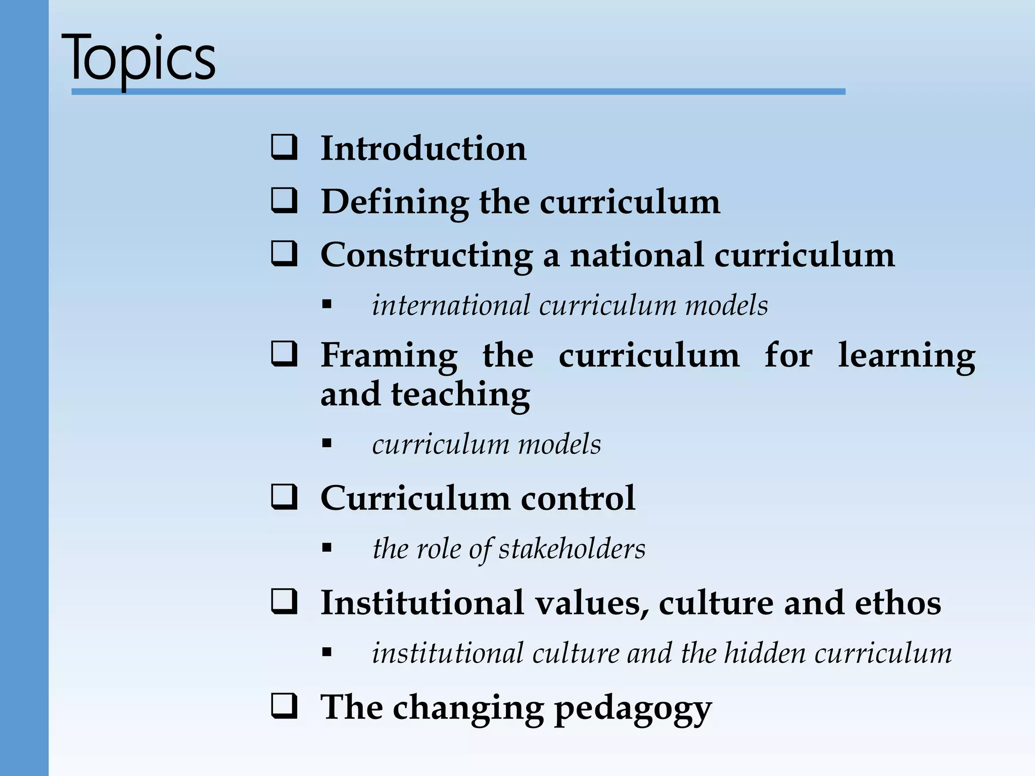 Managing the curriculum for student learning | PPTX