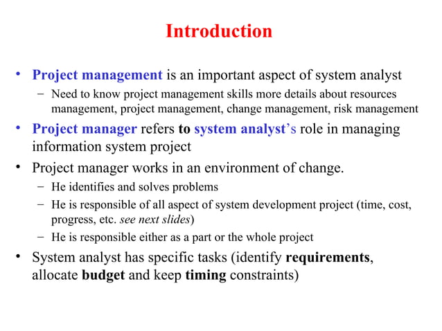 Managing the information system project | PPT | Business | Business and ...