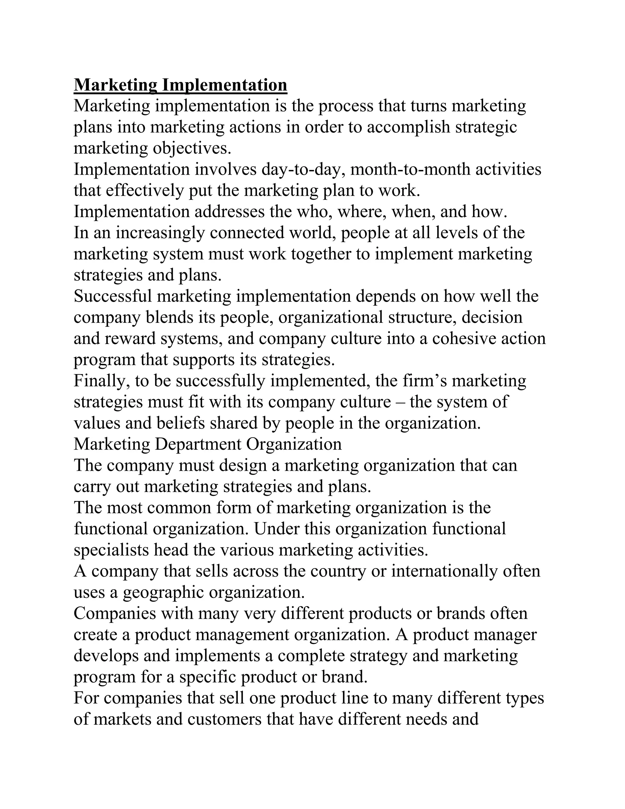 Managing the marketing effort | DOCX