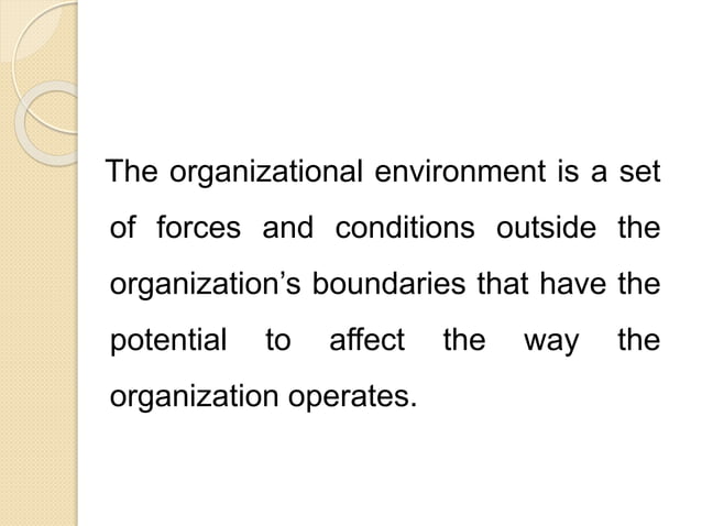 Managing the organizational environment | PPTX