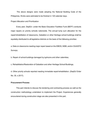 Managing the repair and rehabilitation process of deped school building ...