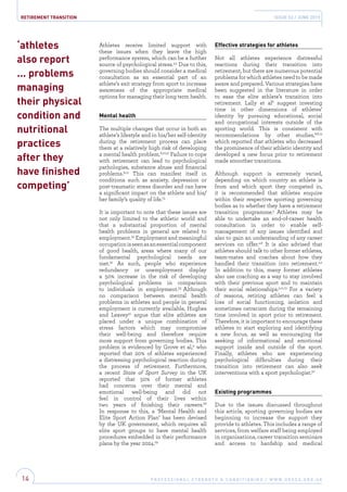 Managing the transition into retirement from sport for elite athletes | PDF