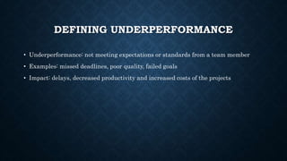 Managing the under performance in projects.pptx | Resume Writing and ...