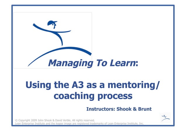 Managing to Learn Mentoring A3 Thinking | PDF