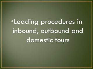 Managing Tours | PDF