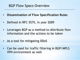 Managing Traffic Flows via BGP Flowspec by Mohd Izni Zuhdi Mohamed Rawi ...