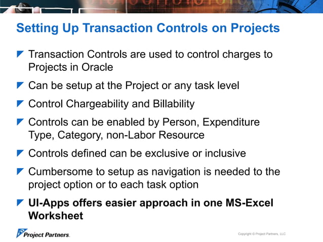 Maintain Transaction Controls For Oracle Ebs Projects Using A Single Ms Excel Worksheet With