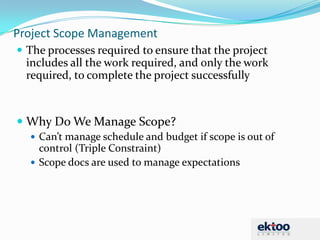 Triple Constraints of Projects: Scope, Cost & Schedule | PPTX
