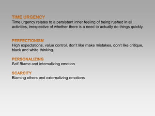 Managing Stress - Time Urgency Perfectionism stress | PPTX