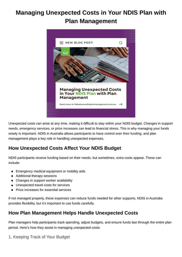 Managing Unexpected Costs in Your NDIS Plan with Plan Management.pdf