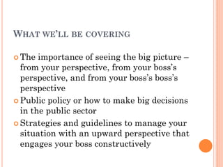 Managing Upward: Strategies for Working with your Boss | PDF