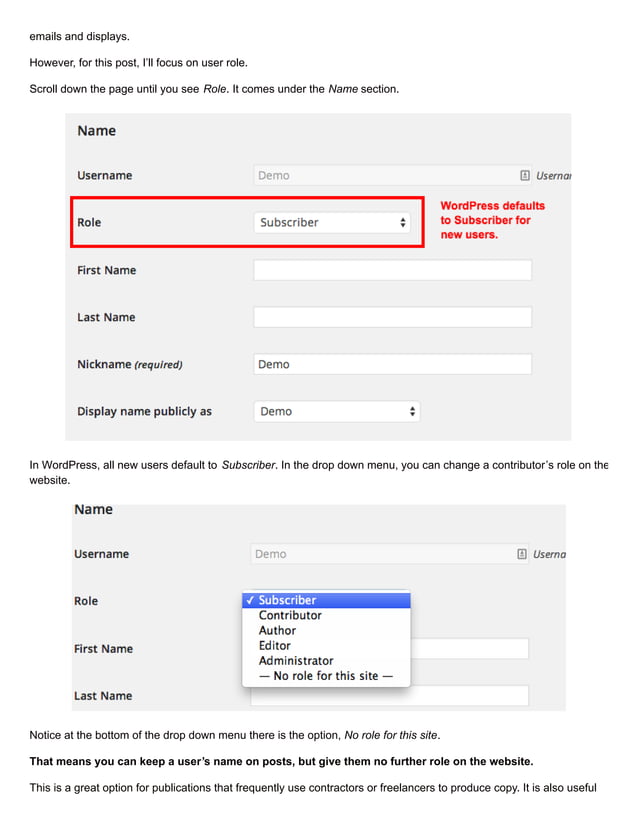 Managing user roles in WordPress | PDF