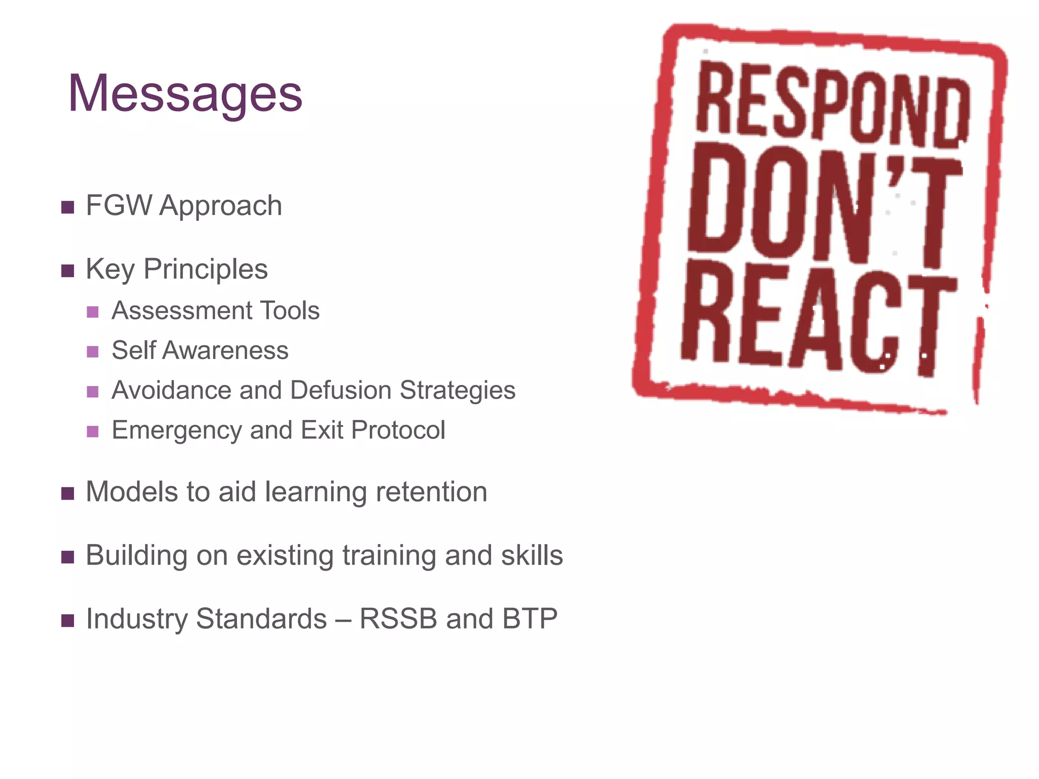 Managing violence & agression on the frontline | PPT